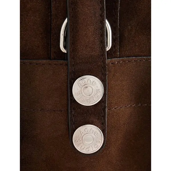 Acne Studios Camero Camera Waxed-suede Shoulder Bag - Dark Brown