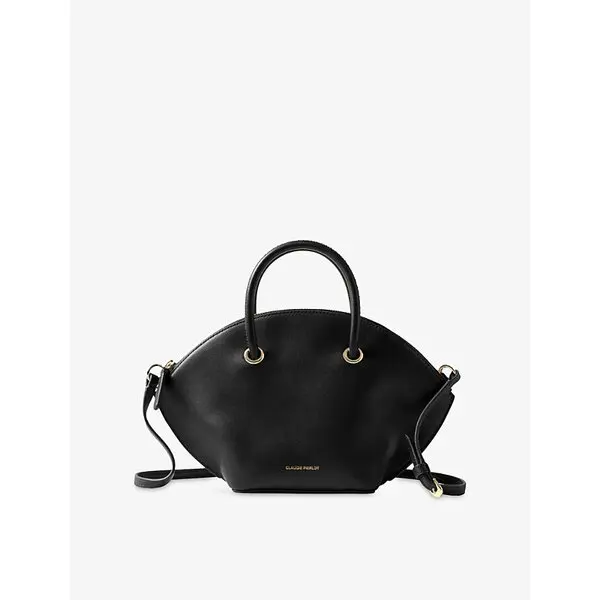 Claudie Pierlot Gold Ring Leather Shoulder Bag - Black
