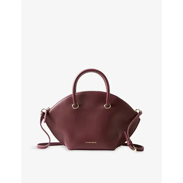 Claudie Pierlot Gold Ring Leather Shoulder Bag - Cherry
