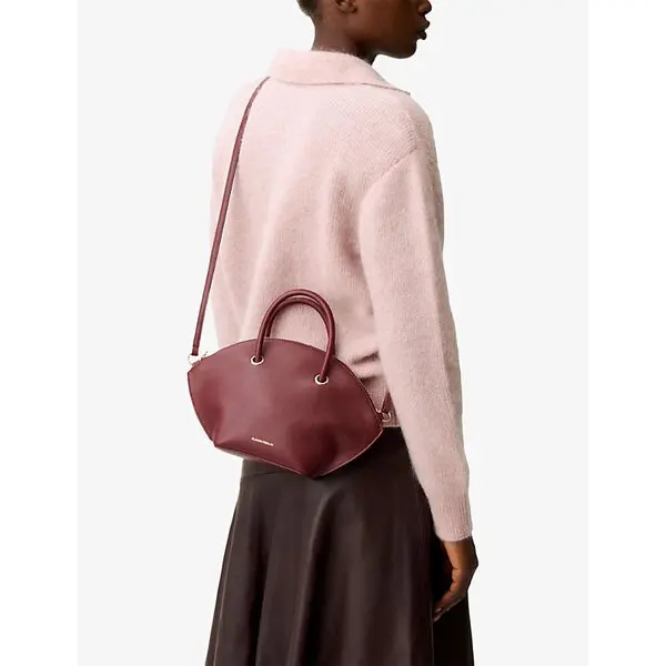 Claudie Pierlot Gold Ring Leather Shoulder Bag - Cherry