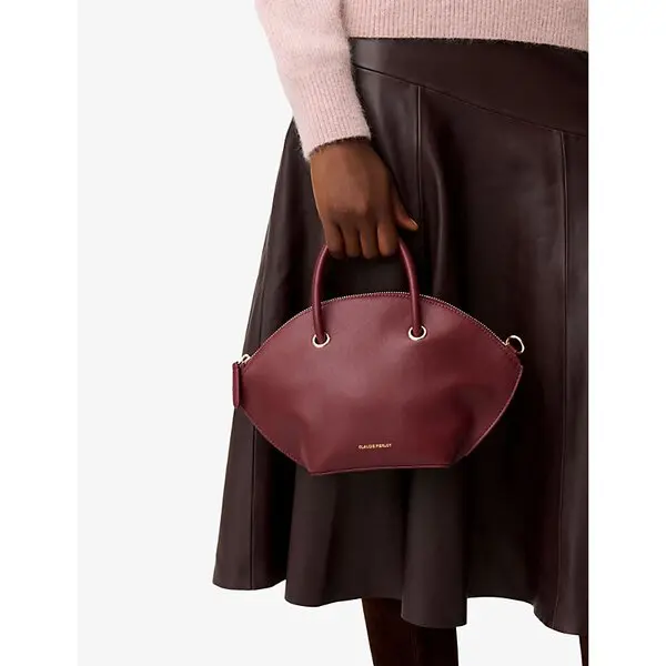 Claudie Pierlot Gold Ring Leather Shoulder Bag - Cherry