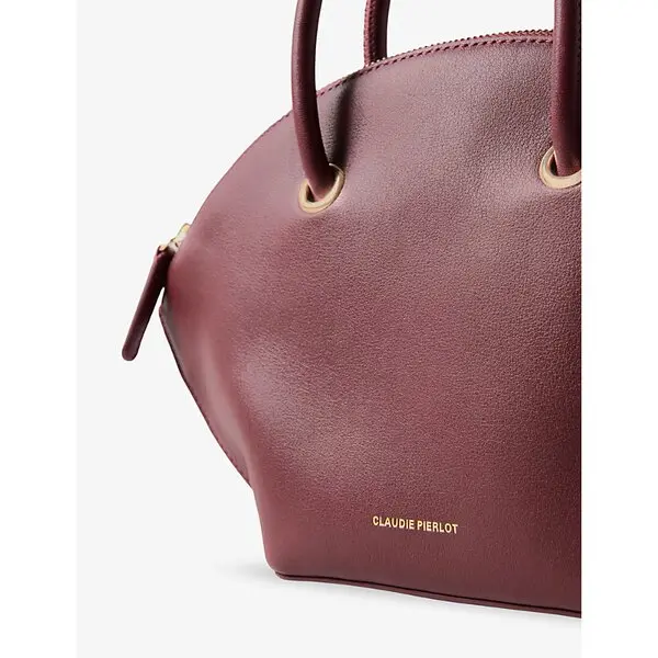 Claudie Pierlot Gold Ring Leather Shoulder Bag - Cherry