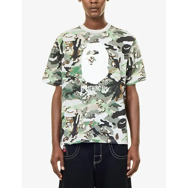 A BATHING APE Hybrid Camo-print Cotton T-shirt