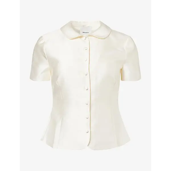 REFORMATION Haleykate Short-sleeve Woven Top - Ivory