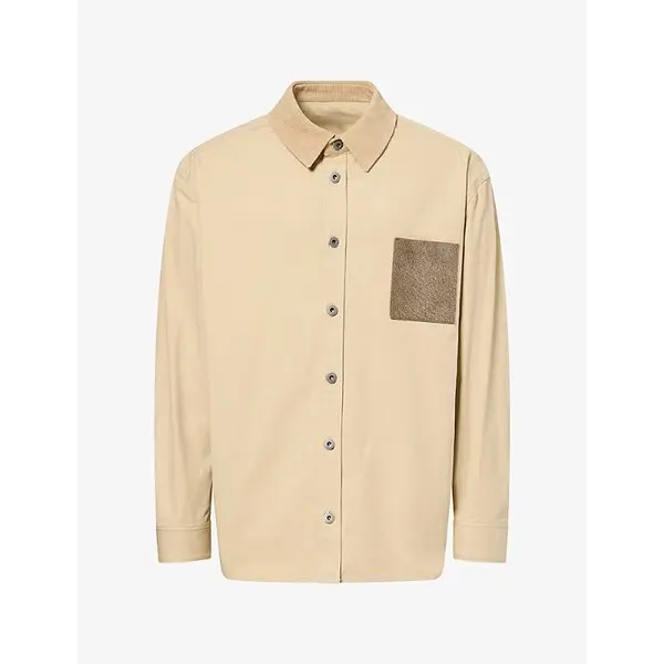 Loewe Suede Patch Cotton Overshirt - Beige