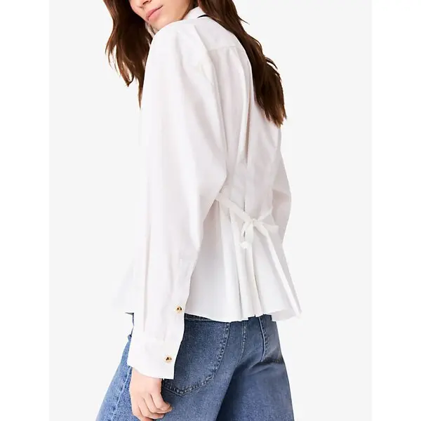Maje Collared Lace-back Cotton Shirt