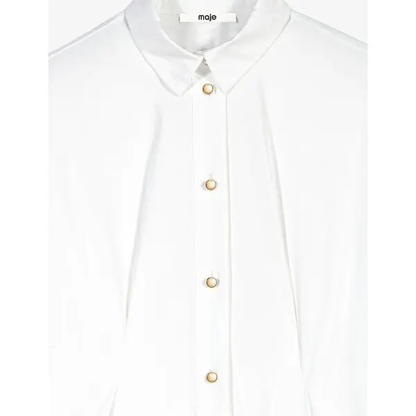 Maje Collared Lace-back Cotton Shirt