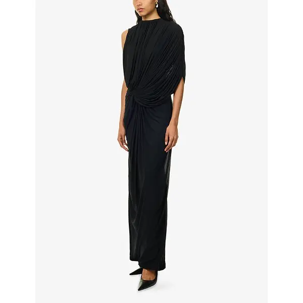 DEME Azalea Draped Stretch-jersey Maxi Dress