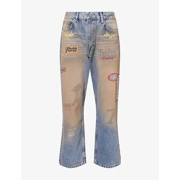 DUKE + DEXTER Trackside Washed Denim Jeans - Blue