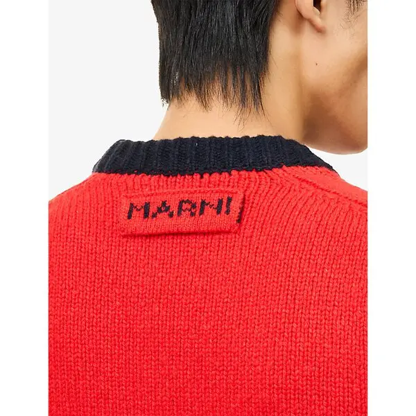 Marni Mock-neck Knitted Wool Jumper