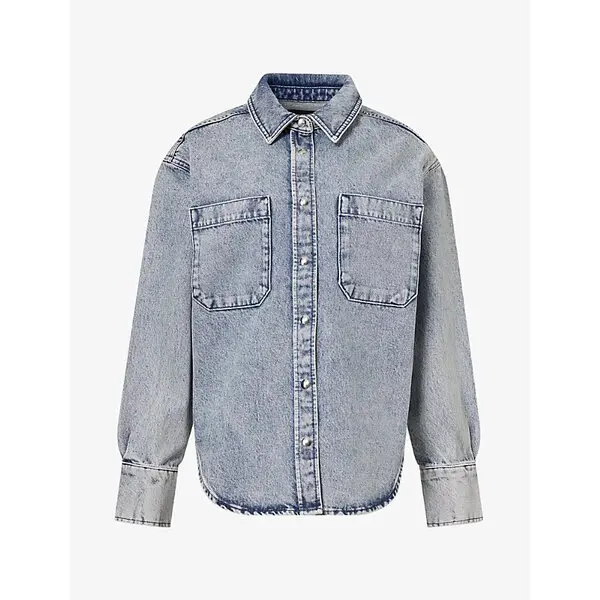 ANINE BING Samy Long-sleeve Denim Shirt - Washed Blue
