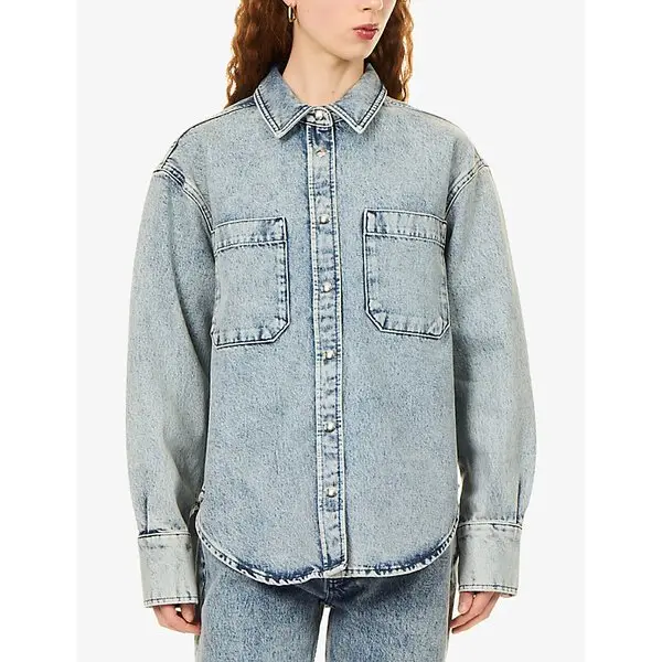 ANINE BING Samy Long-sleeve Denim Shirt