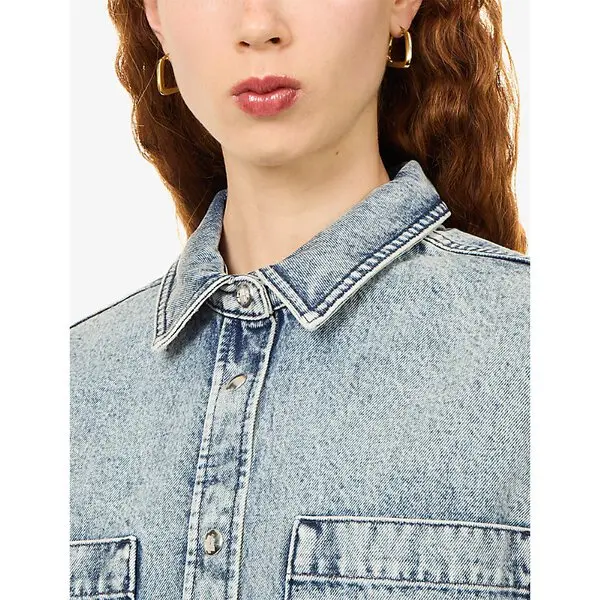 ANINE BING Samy Long-sleeve Denim Shirt