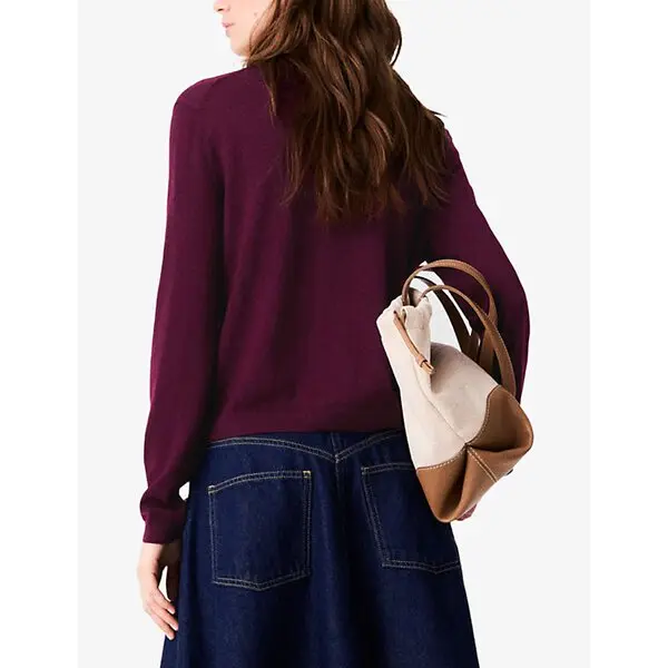 Maje Buttoned Logo-embroidered Wool Cardigan