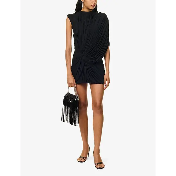 DEME Starling Draped Mesh Mini Dress