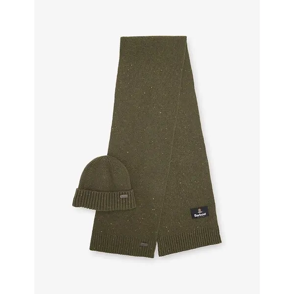 Barbour Carlton Wool-blend Scarf And Beanie Set