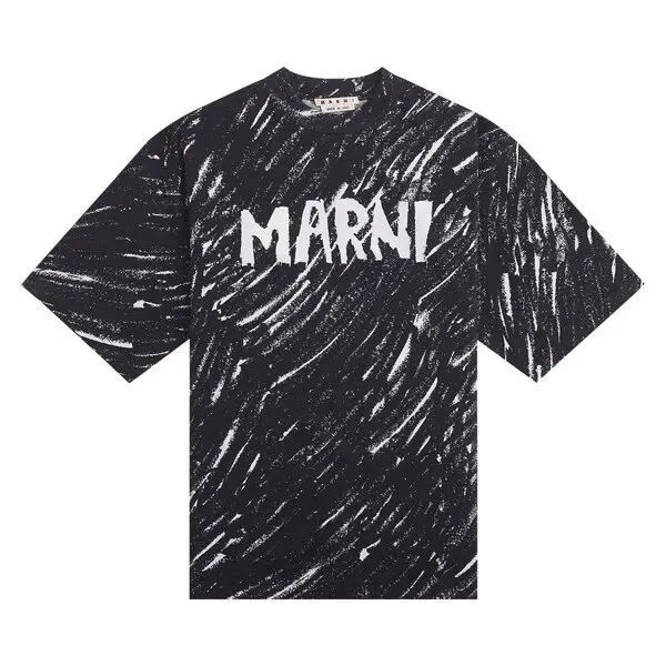 Marni Placed Scribble Logo T-shirt - Black