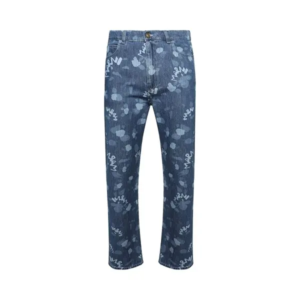 Marni Laser Print Jeans 'iris - Blue
