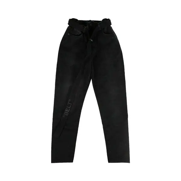 Off-White Belted Skinny Jeans - Black