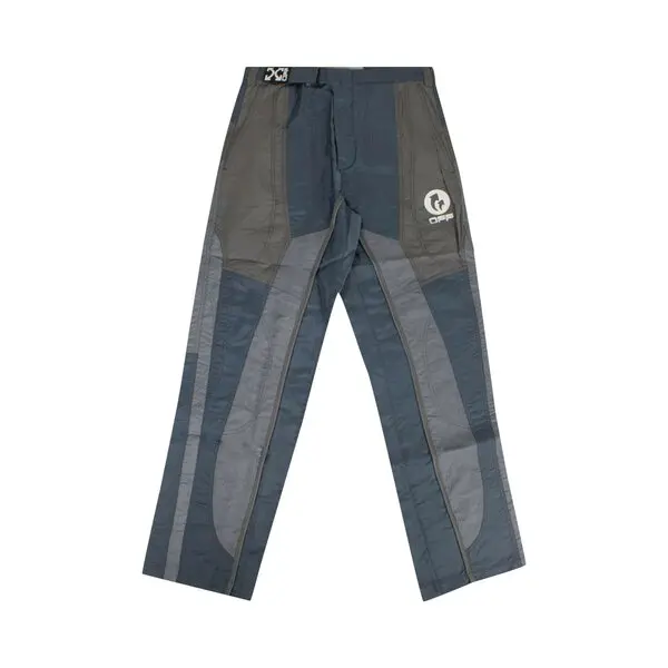 Off-White Paneled Straight Leg Pants /blue - Grey