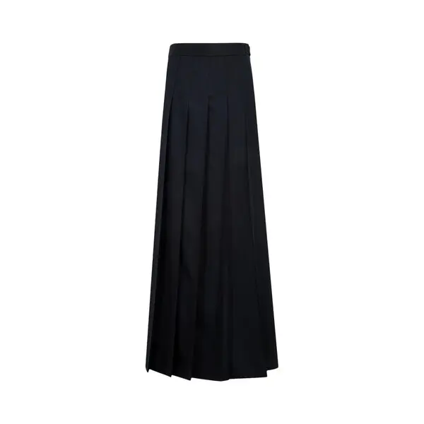 Thom Browne Trouser Length Pleated Skirt In Super 120’s Twill 'navy - Blue