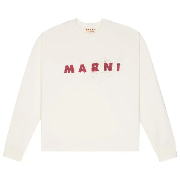 Marni Logo Sweatshirt 'natural - White