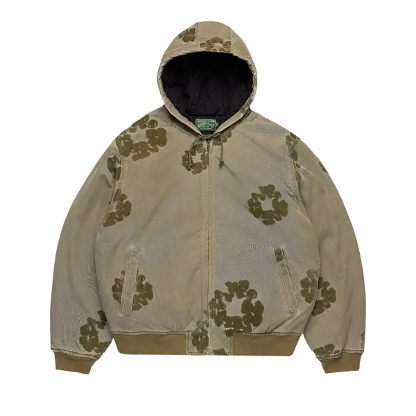 DENIM TEARS Cotton Wreath Flocked Zip Jacket - Green