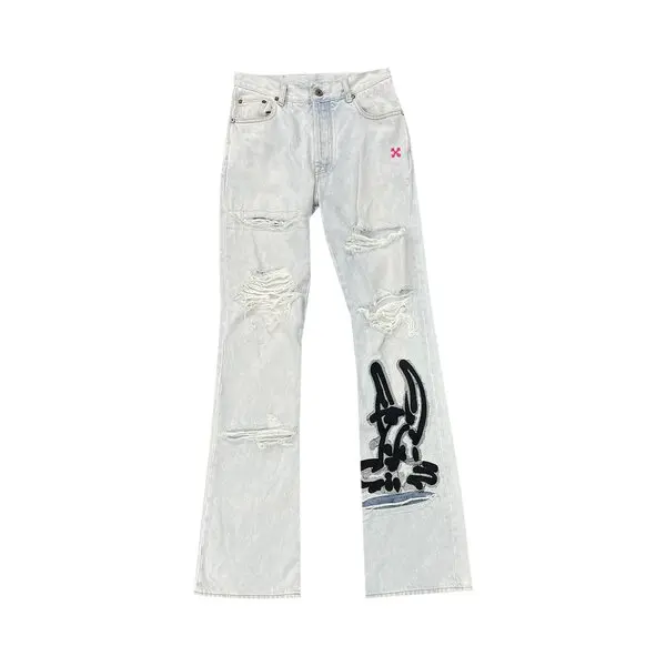 Off-White Bleached Destroyed Jeans - White