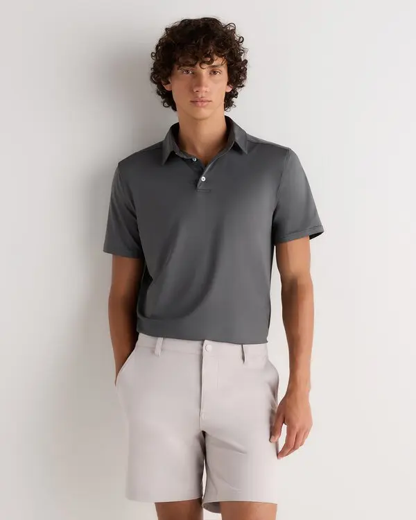 Quince Performance Jersey Short Sleeve Golf Polo - Slate Grey