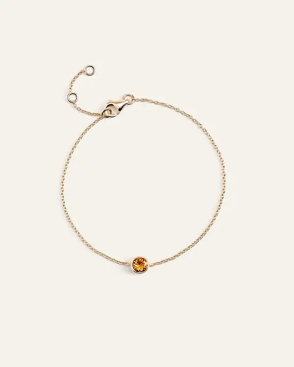 Quince 14k Gold Birthstone Solitaire Bezel Bracelet - Citrine