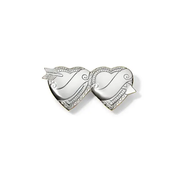 DÉCLARER Double Heart Brooch Sterling