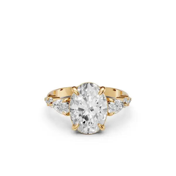 AYA FINE JEWELRY Colette 2 Carat Oval Cut Igi Certified Lab Grown Diamond Vintage-inspired Ring In Gold - Yellow