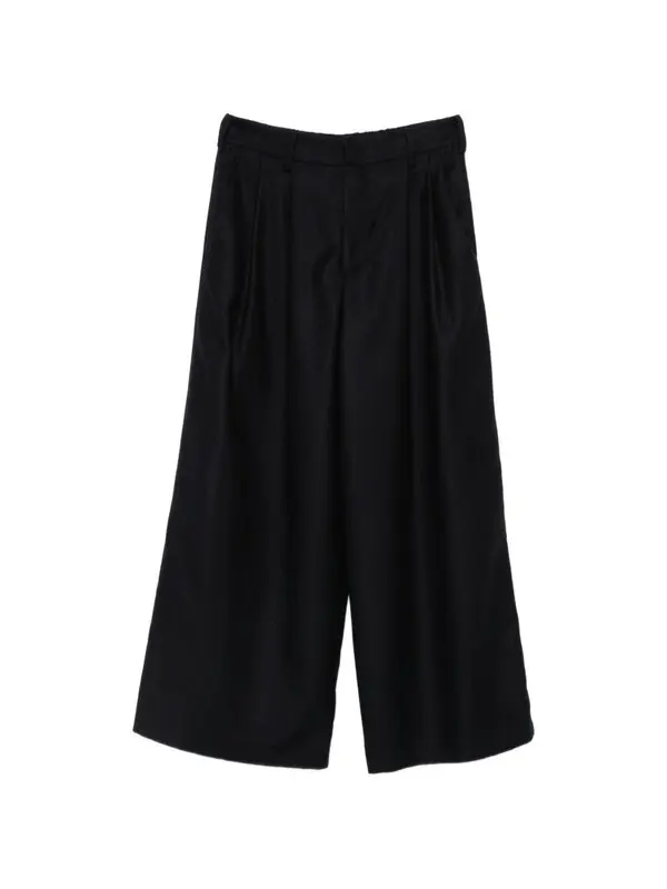 SUSANNE BOMMER Wool Wide-leg Trousers - Blue