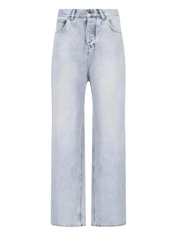 Balenciaga High-waisted Wide-leg Jeans - Light Blue