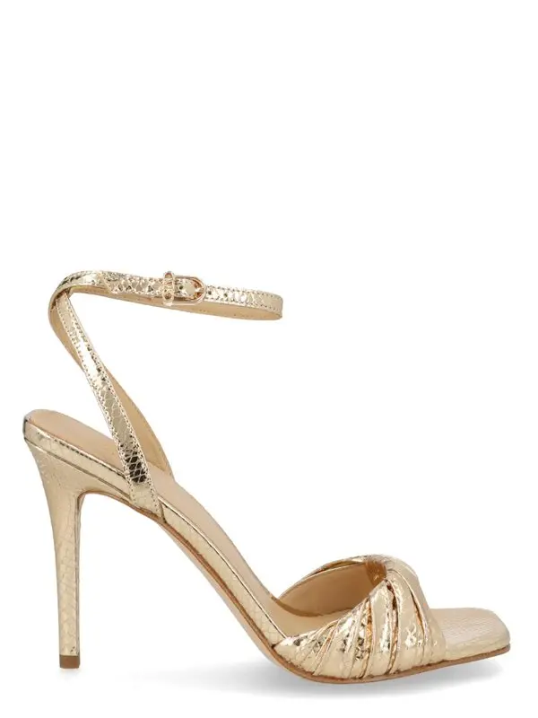 Michael Kors Metallic Leather Ankle Strap Sandals - Gold