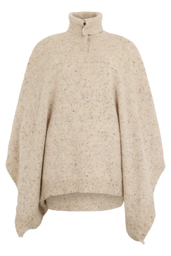 Fabiana Filippi Oversized High-collar Wool-blend Pullover Sweater - Beige