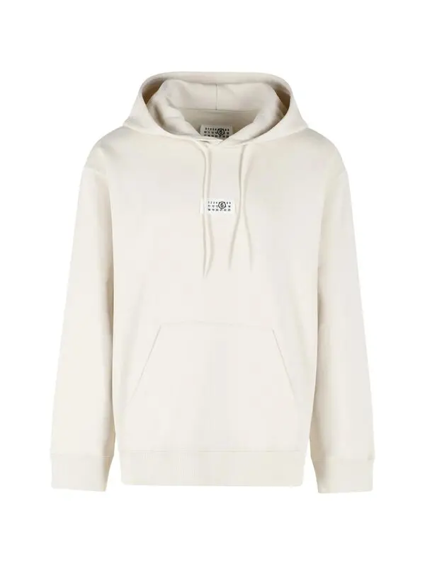 MAISON MARGIELA Logo Patch Hoodie - Ecru