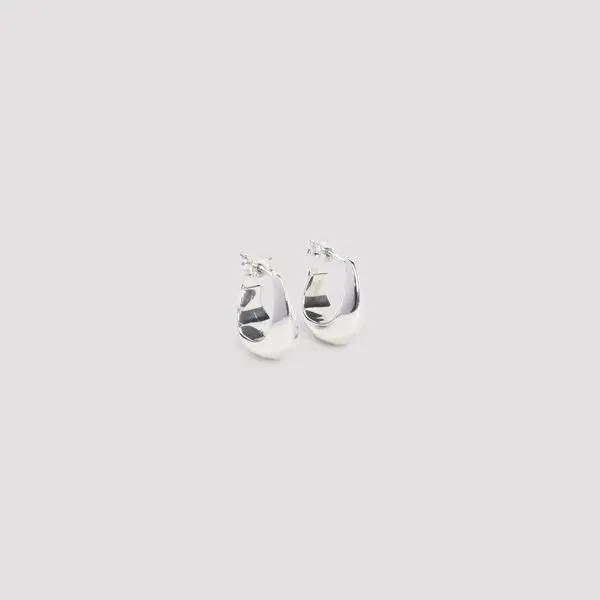 LEMAIRE Curved Mini Drop Earrings In 100% Silver - Metallic