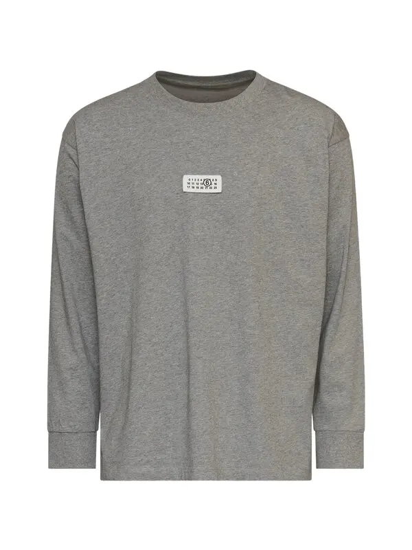 MAISON MARGIELA Long Sleeve Cotton T-shirt With Logo Patch