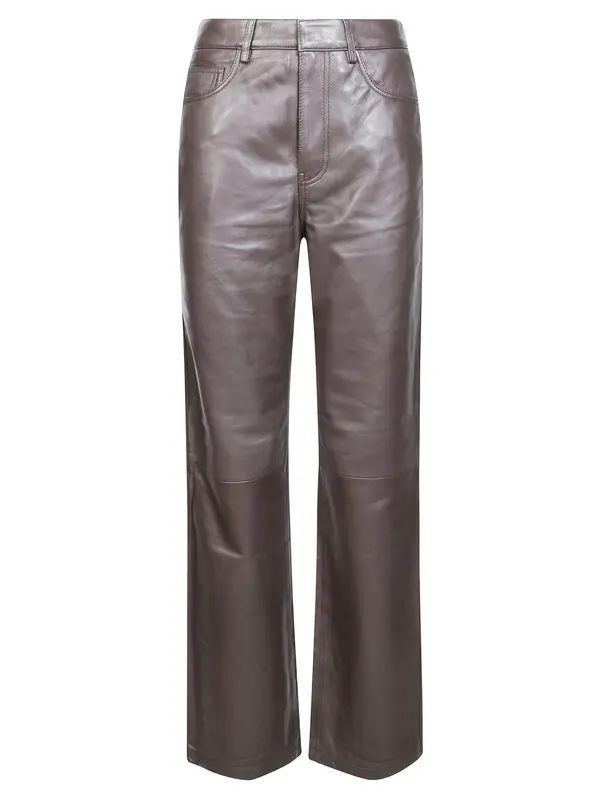 ROTATE BY BIRGER CHRISTENSEN Straight Lambskin Leather Pants