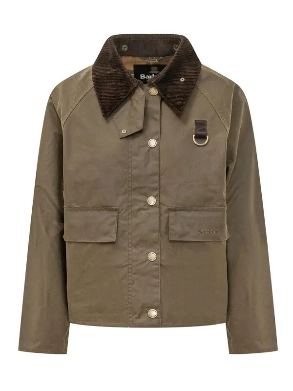 Barbour Spey Waxed Jacket With Stand Collar - Beech