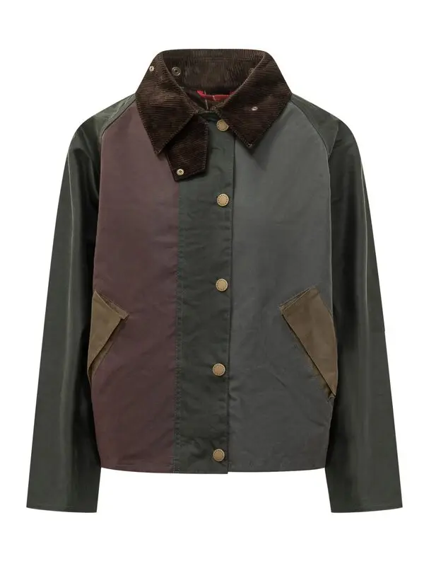 Barbour Patchwork Waxed Cotton Jacket - Sage