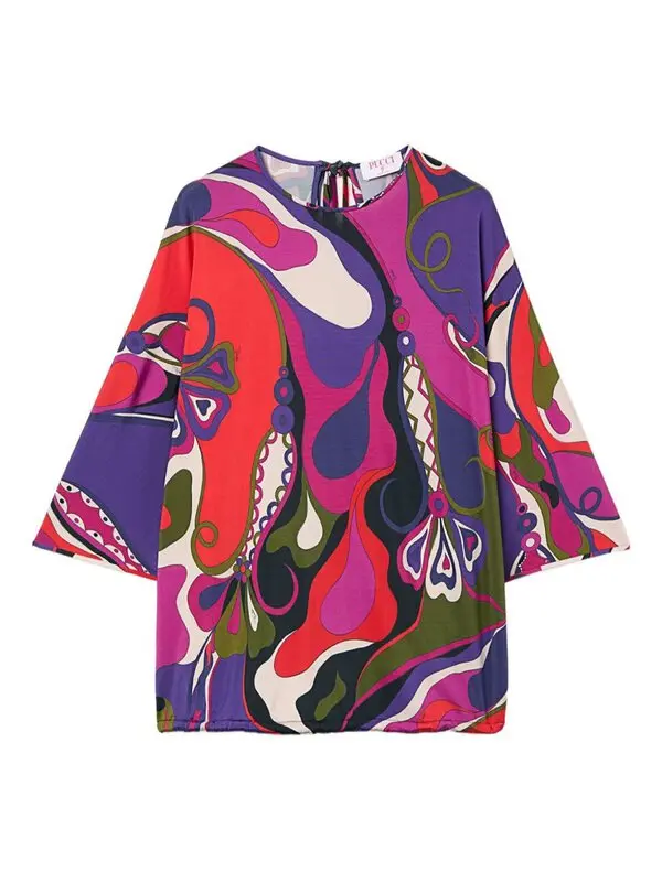 Emilio Pucci Orchidee Print Cape Blouse