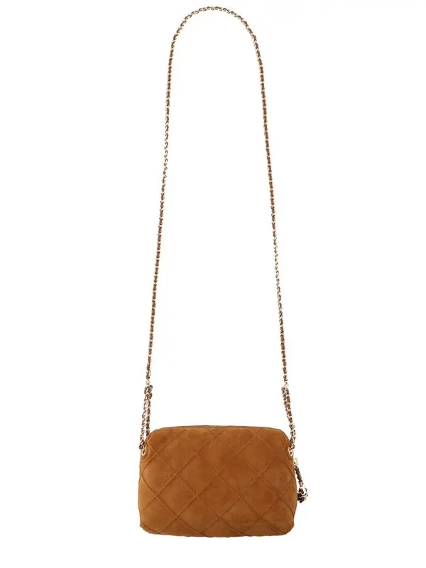 Tory Burch Quilted Leather Crossbody Bag - Brown