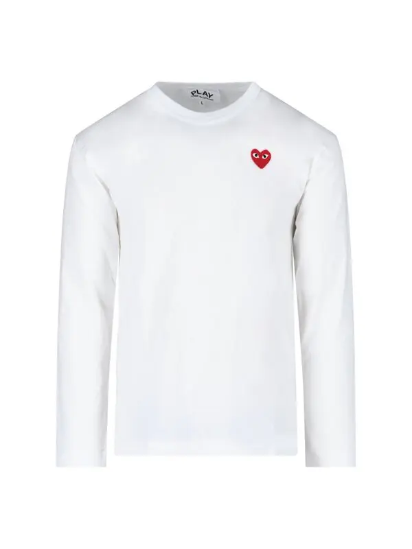 Play Comme Des Garcon Comme Des Garçons Play Heart Crewneck T-shirt For - White