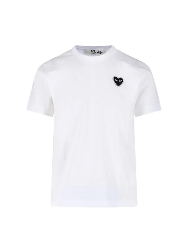 Play Comme Des Garcon Play Logo Cotton T-shirt - White
