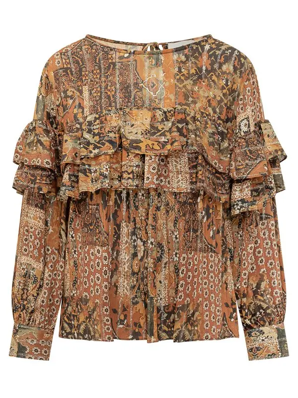 Ba&sh Mini Dress With Textured Finish - Ocre
