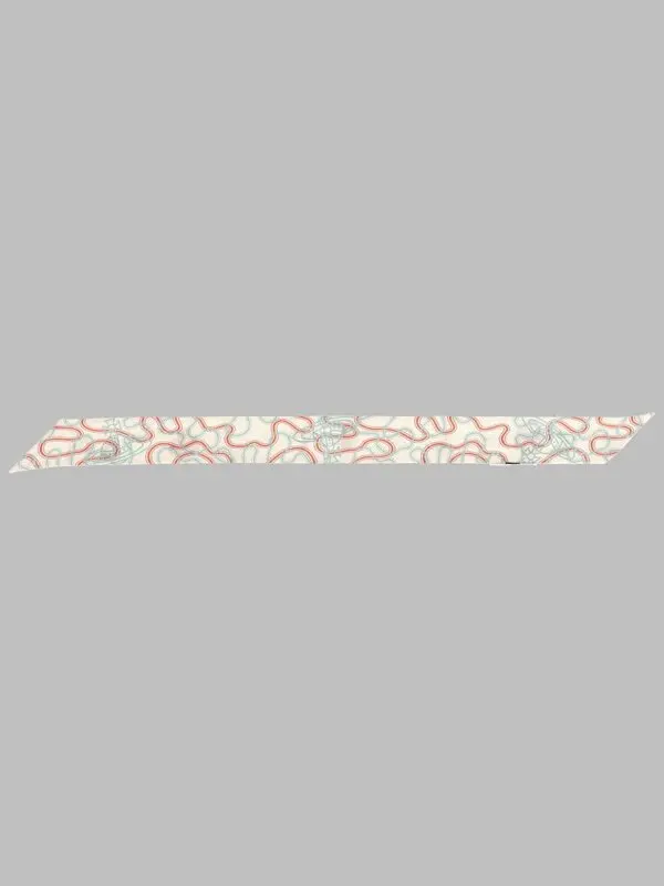 VIVIENNE WESTWOOD Printed Silk Skinny Scarf - Ivory