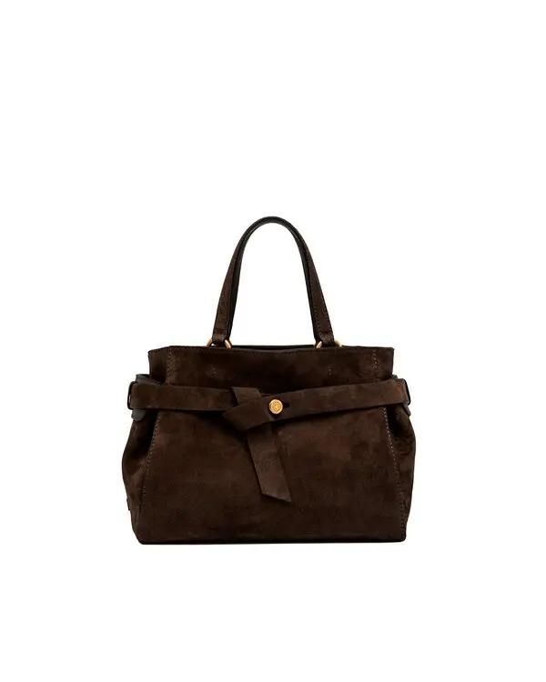 GIANNI CHIARINI Suede Tote Bag - Moka