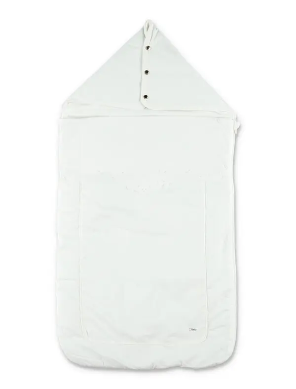 Chloé Padded Hooded Baby Sleeping Bag - Bianco